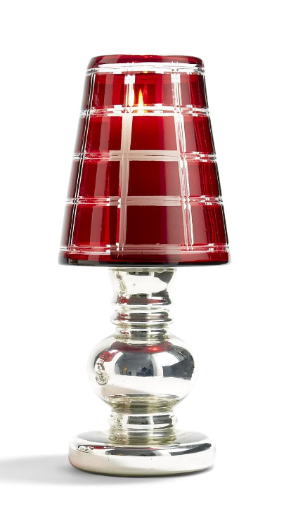 Tozai Grandeur Red Hurricanes with Mercury Glass Finish Base Small ...