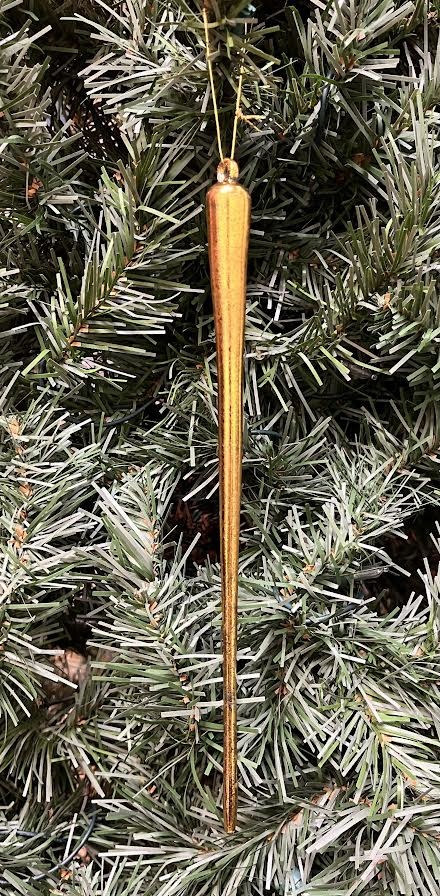 Shishi Glass Icicle Gold Leaf Large Ornament - Designer's Studio