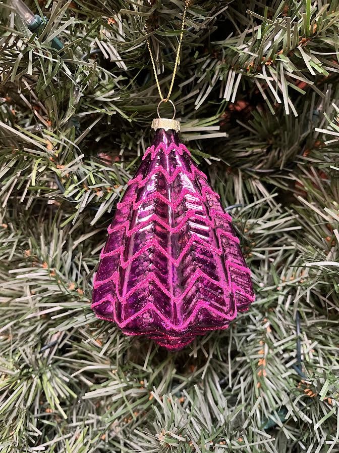 Bright Purple Pyramid Ornament Medium - Designer's Studio