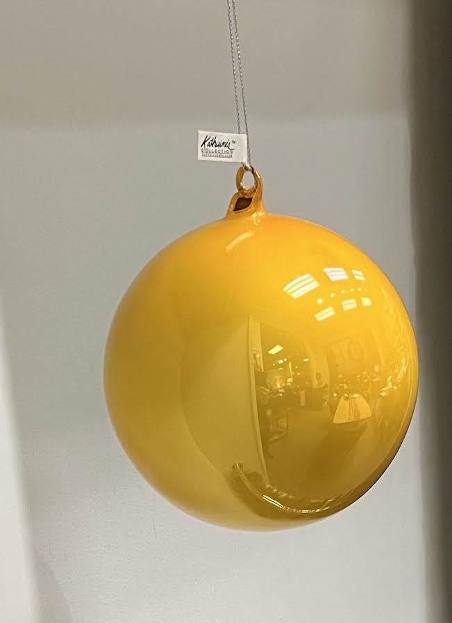 Journey Pearlized Yellow Glass Ball Ornament - Designer's Studio