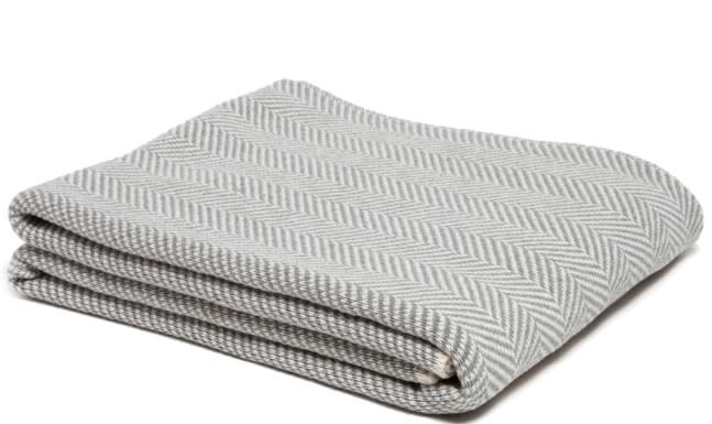 Eco Herringbone Throw Aluminum Milk - Designer's Studio