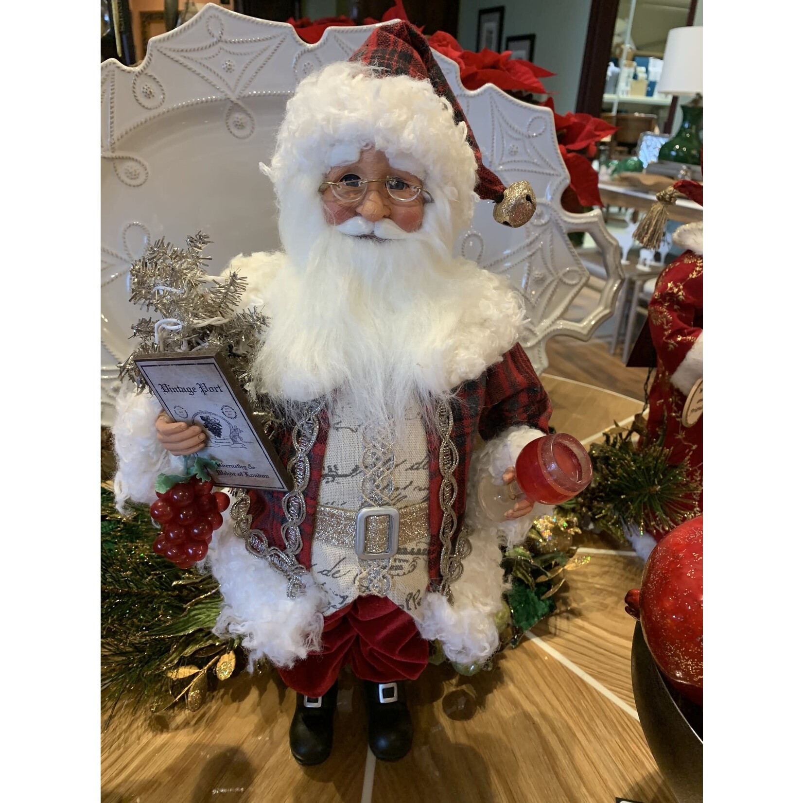 Lighted Wine Santa