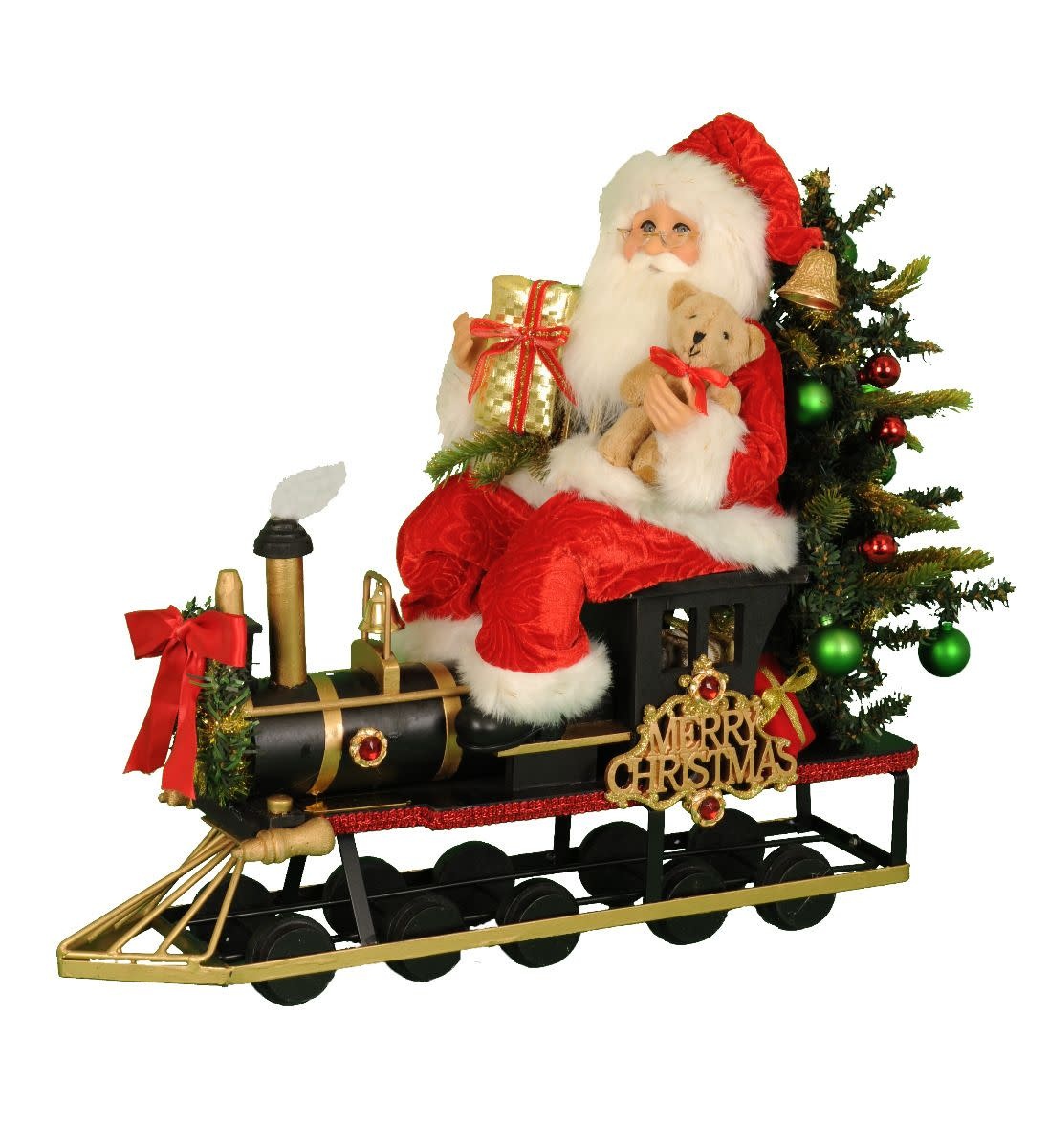 Lighted Merry Christmas Train Santa - Designer's Studio