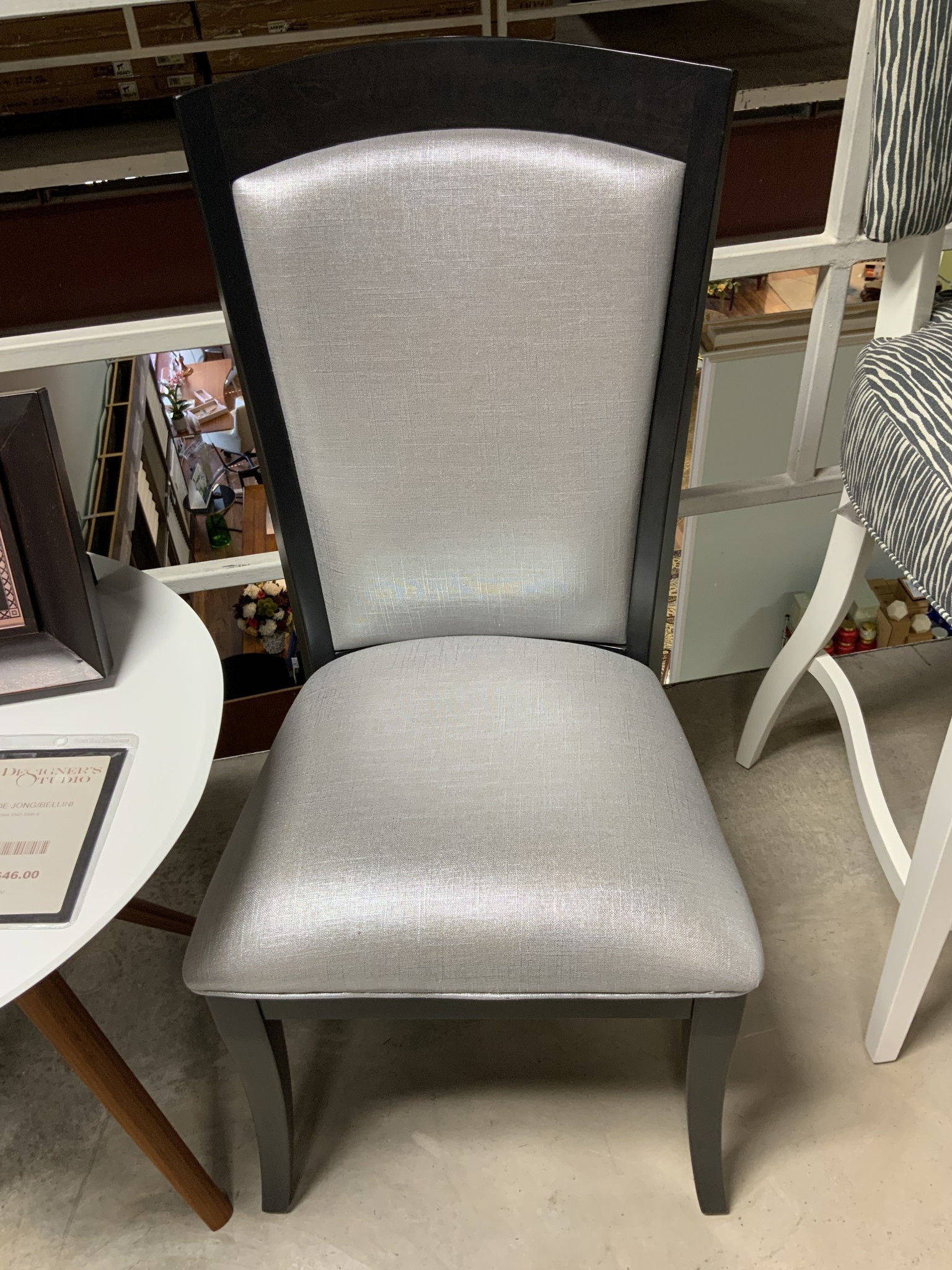 Verona Cushioned Back Side Chair Black Silver - Designer's Studio