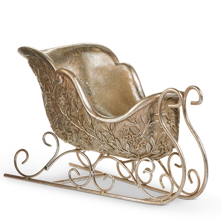 RAZ Imports Silver Antique Sleigh 14.75" - Designer's Studio