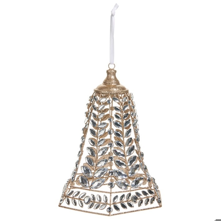 RAZ Imports Clear Jeweled Bell Ornament 12.5" - Designer's Studio