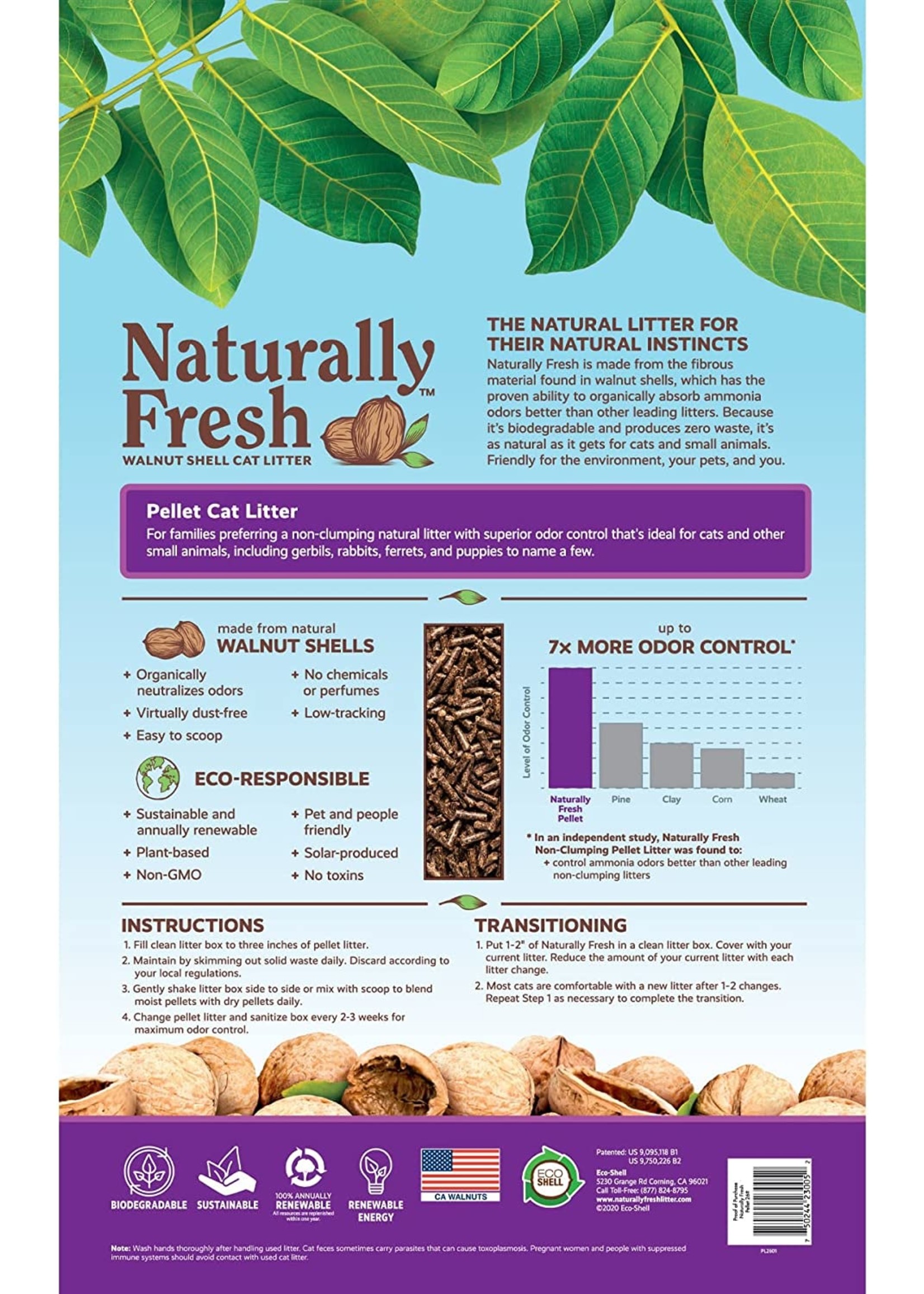 Naturally Fresh Pellet Formula Unscented Non-clumping Walnut Cat Litter ...