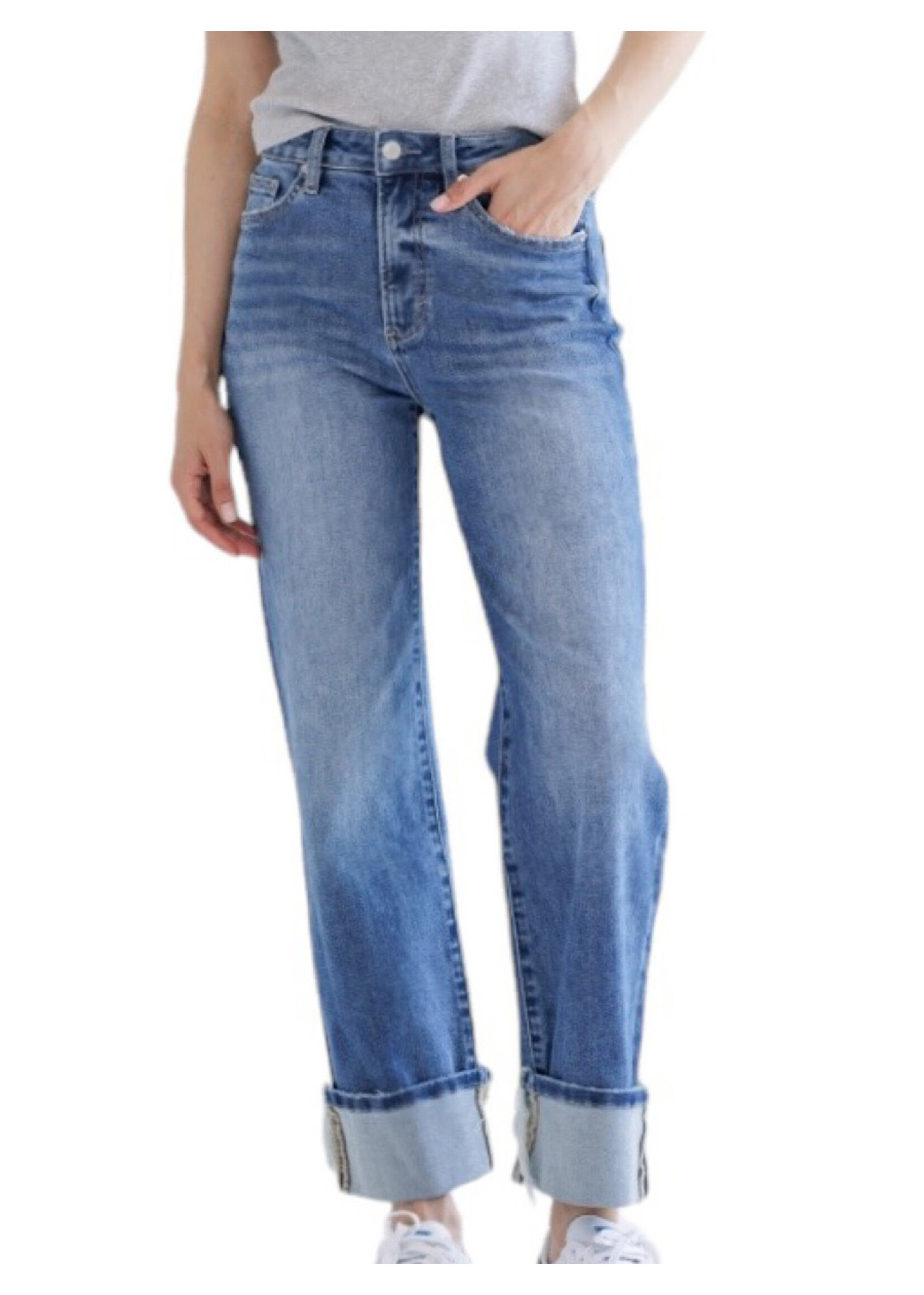 MICA MDP-T3308 S/H Relaxed Straight Cuffed Leg - Main Street Boutique