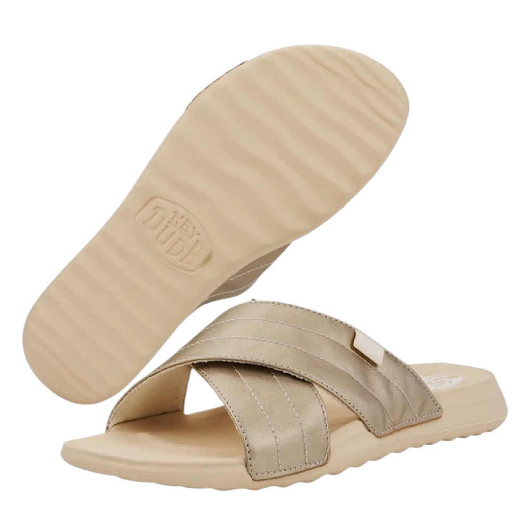Hey Dude Christi Slide Distressed Metallic - Main Street Boutique