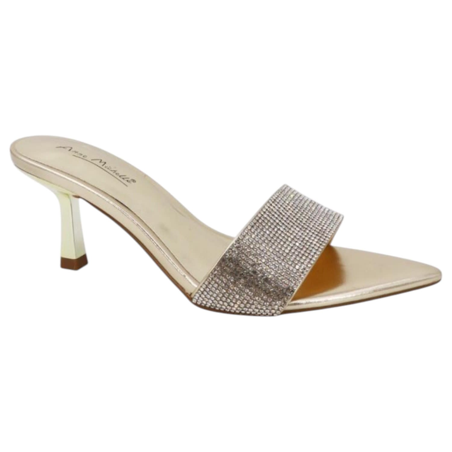 ANNE MICHELLE RHINESTONE ONE BAND HEEL SLIPPER BERMUDA-23 - Michael's ...