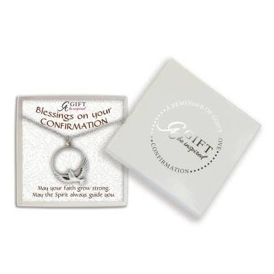 Confirmation Dove Pendant - Silver - Bethany Lutheran College Bookstore