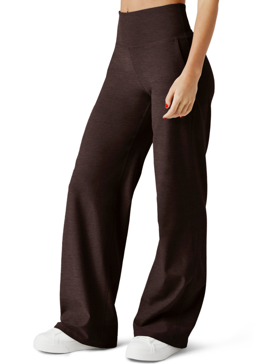 Spacedye Laid Back Wide Leg Pant- Dark Chocolate Heather - Twin Lion