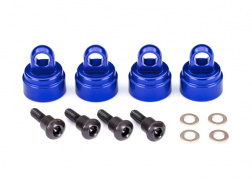 Shock caps, aluminum (blue-anodized) (4) - Get A Hobby