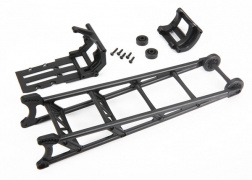Wheelie bar, black (assembled)/ wheelie bar mount - Get A Hobby