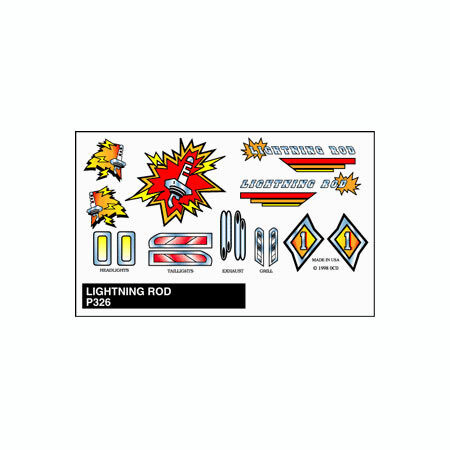 Stick-On Decals, Lightning Rod - Get A Hobby