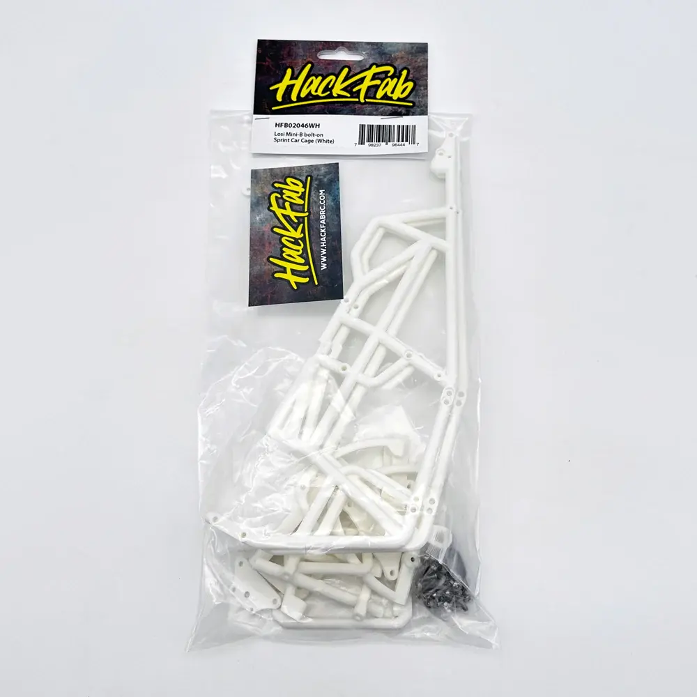 Losi Mini-B bolt-on Sprint Car cage - White - Get A Hobby