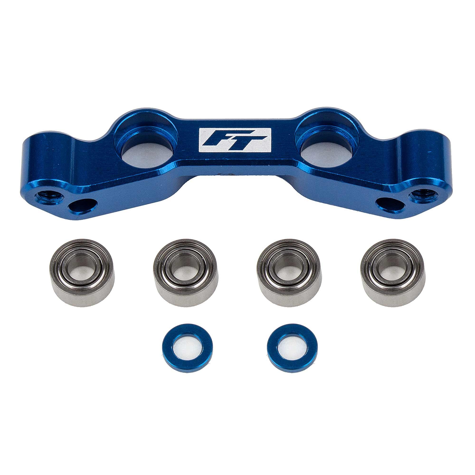 RC10B6.4 FT Aluminum Steering Rack, Blue - Get A Hobby