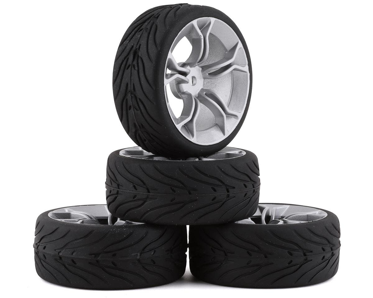 Spec T Pre-Mounted On-Road Touring Tires w/MS Wheels (Silver) (4) - Get ...