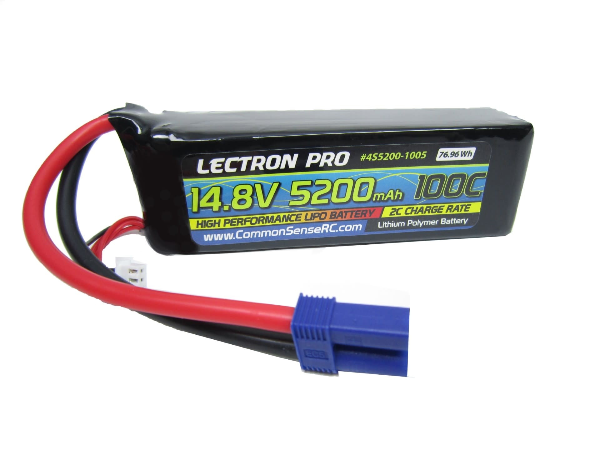 Lectron Pro 14.8V 5200mAh 100C Lipo Battery with EC5 Connector - Get A ...