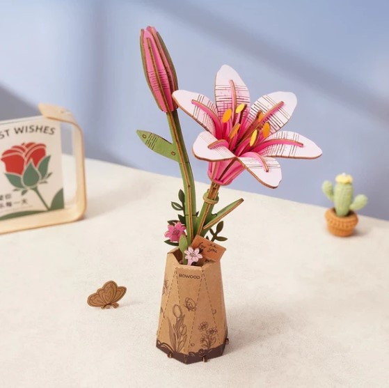 Pink Lily - Wood Bloom Craft - Get A Hobby