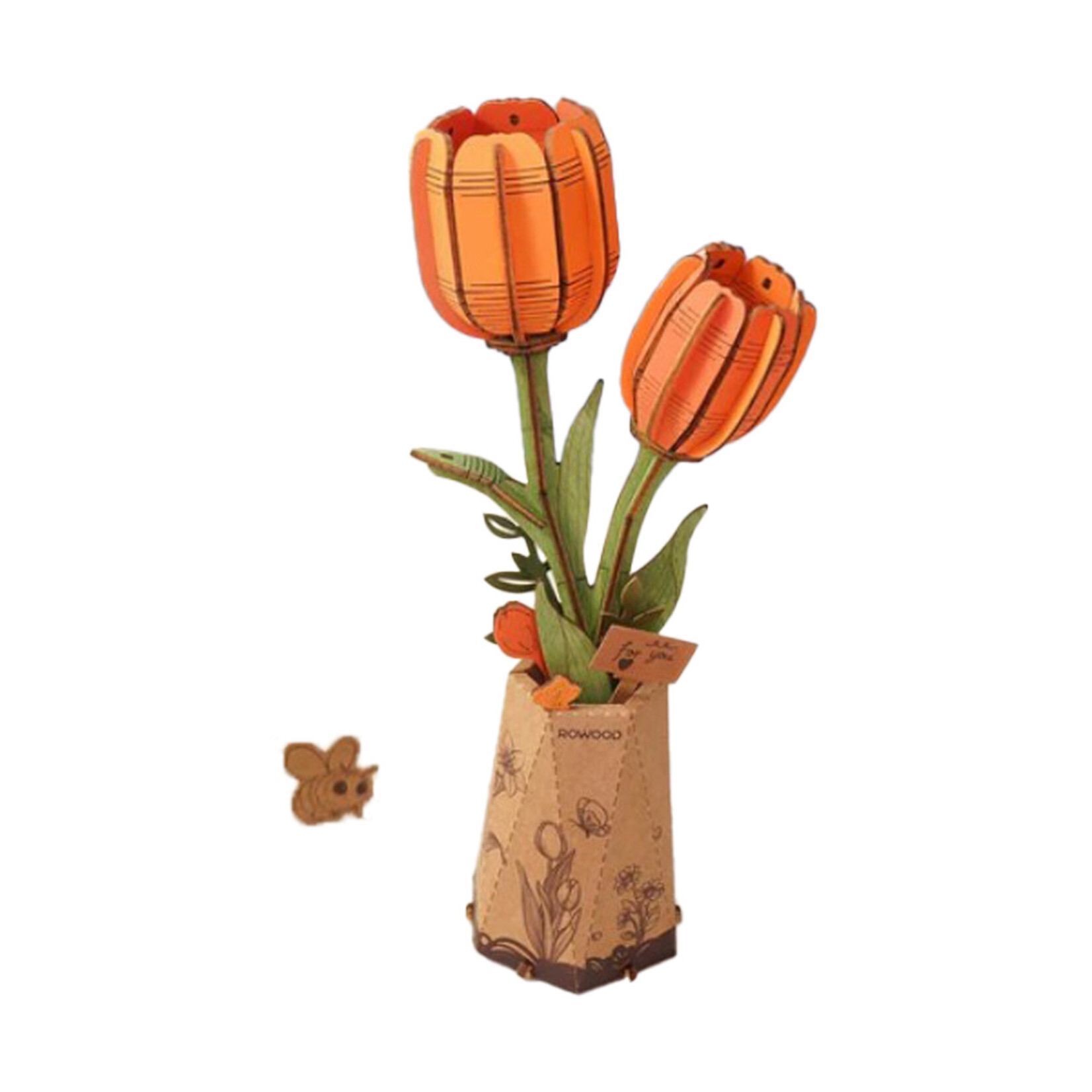Orange Tulip - Wood Bloom Craft - Get A Hobby