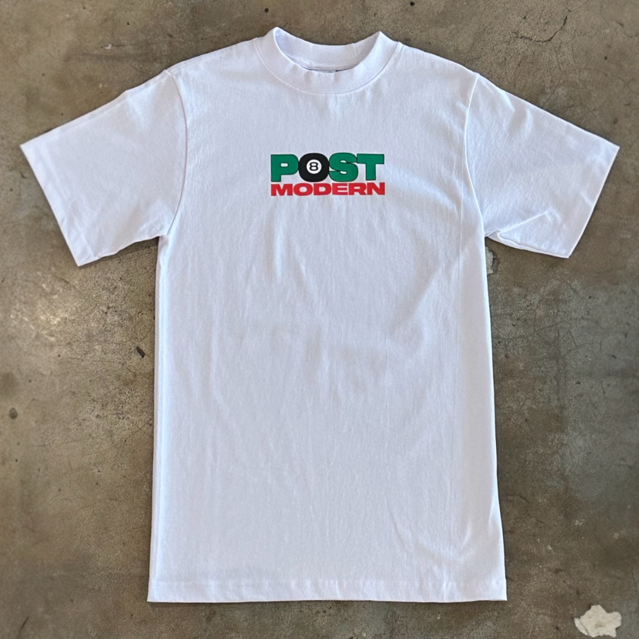 Post Modern Billiards Logo Tee White - Post Modern Skate Shop