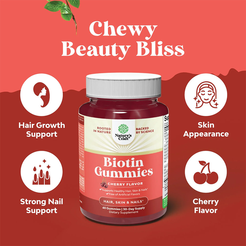 Biotin Gummies (60gummies) Nature's Craft - Nature's Discount