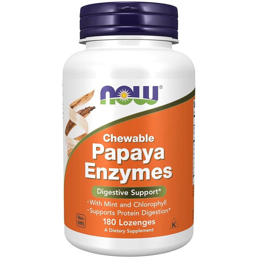 Papaya Enzyme Chewable (180tabs) NOW - Nature's Discount