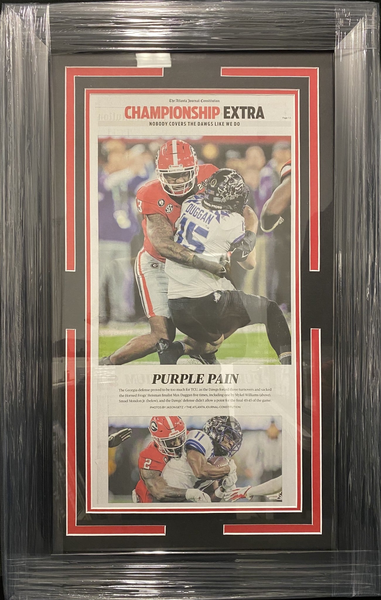Georgia Purple Pain Newspaper - Man Cave Memorabilia