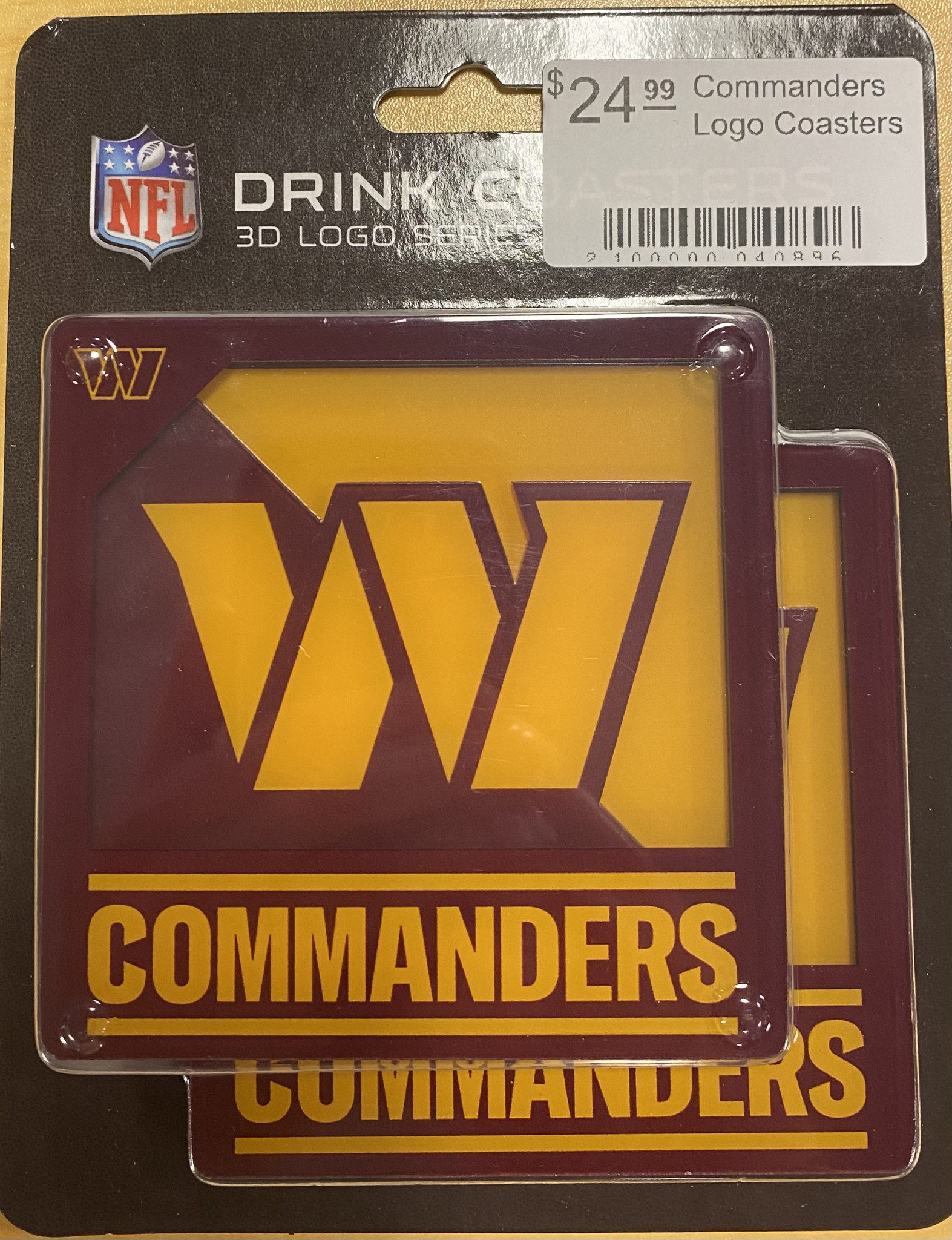 Commanders Logo Coasters - Man Cave Memorabilia