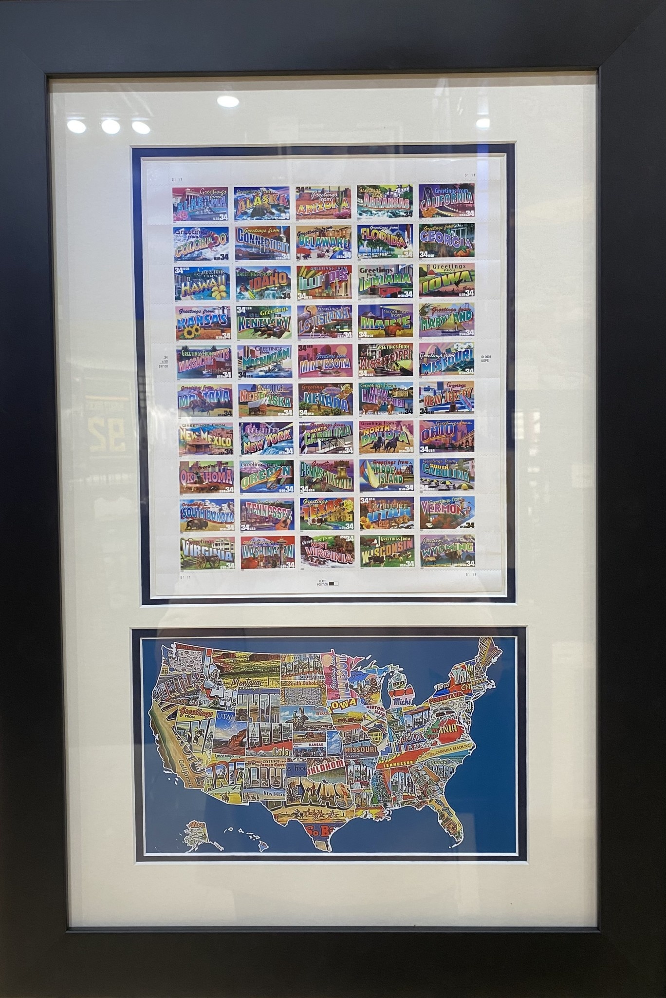 USA Stamp Collage - Man Cave Memorabilia