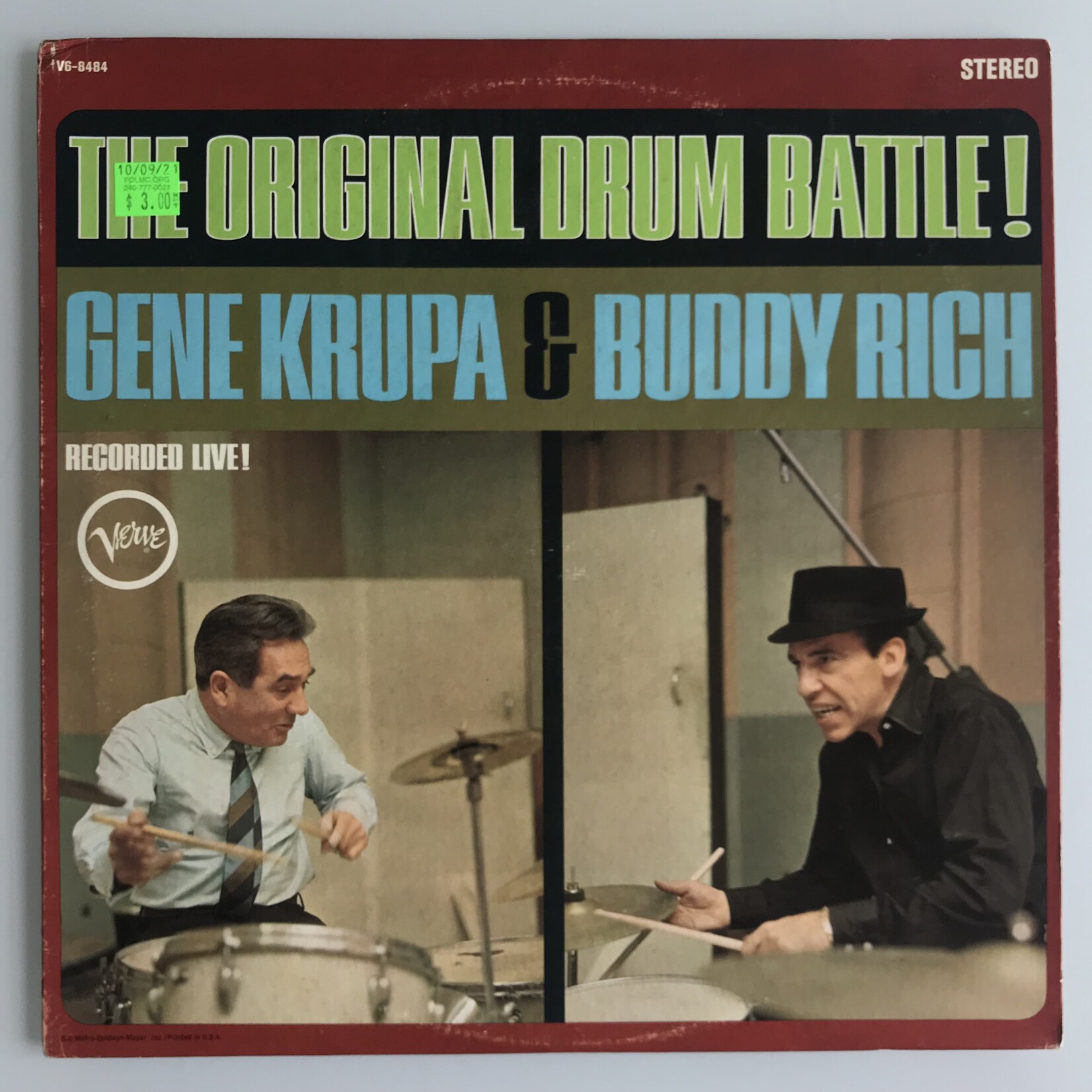 Gene Krupa, Buddy Rich - The Original Drum Battle! - Vinyl LP (USED) - MOJOMALA LLC