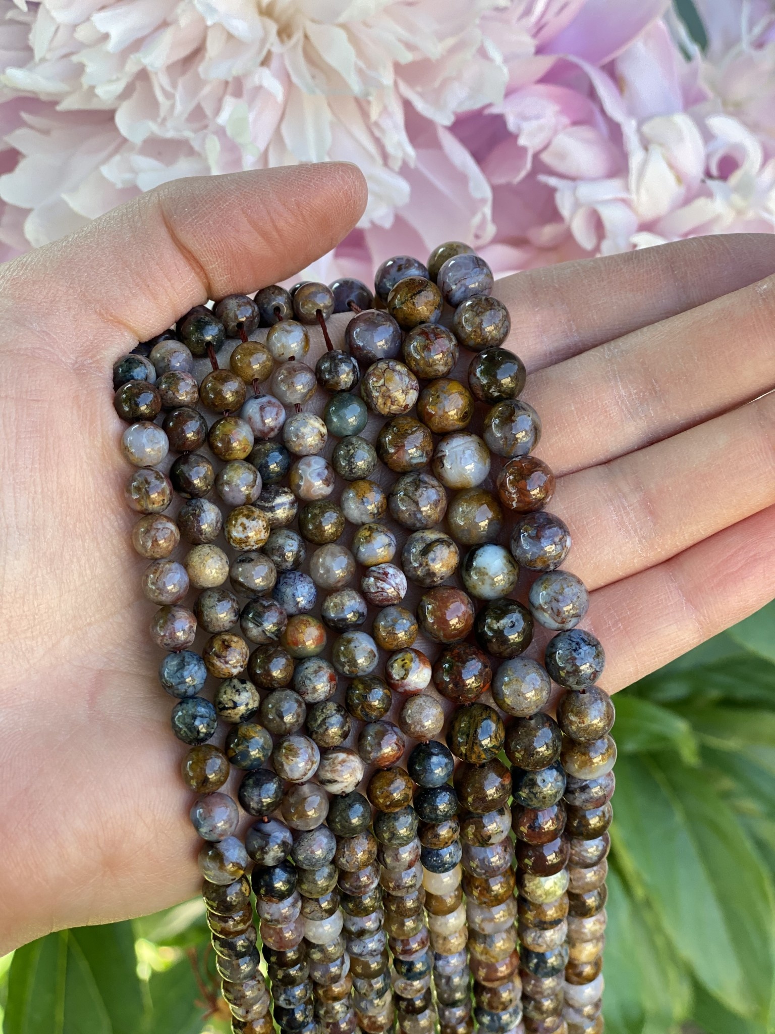 Pietersite Beads Polished 15" Strand 6mm 8mm - The Raw Rock Shop Inc.