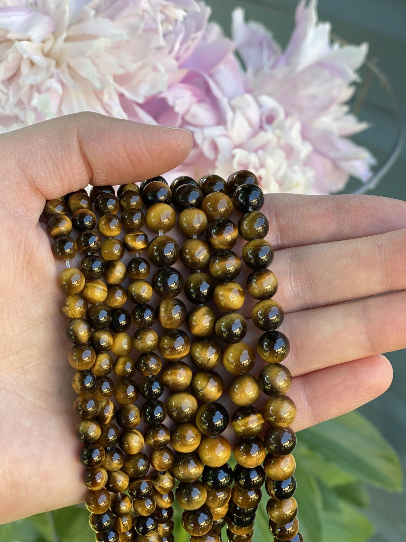 Tiger Eye Beads Polished 15" Strand 6mm 8mm - The Raw Rock Shop Inc.
