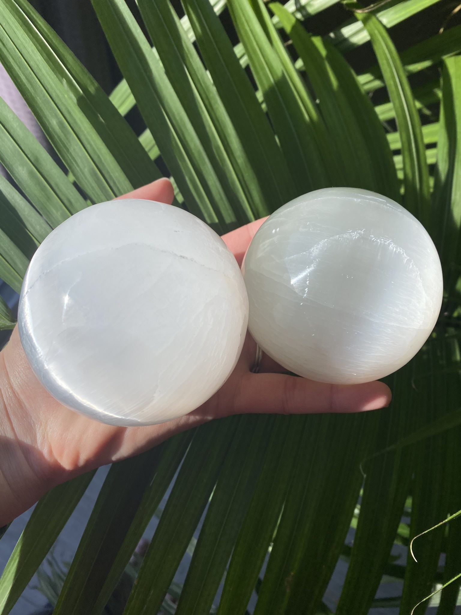 White Selenite Sphere, 8cm - The Raw Rock Shop Inc.