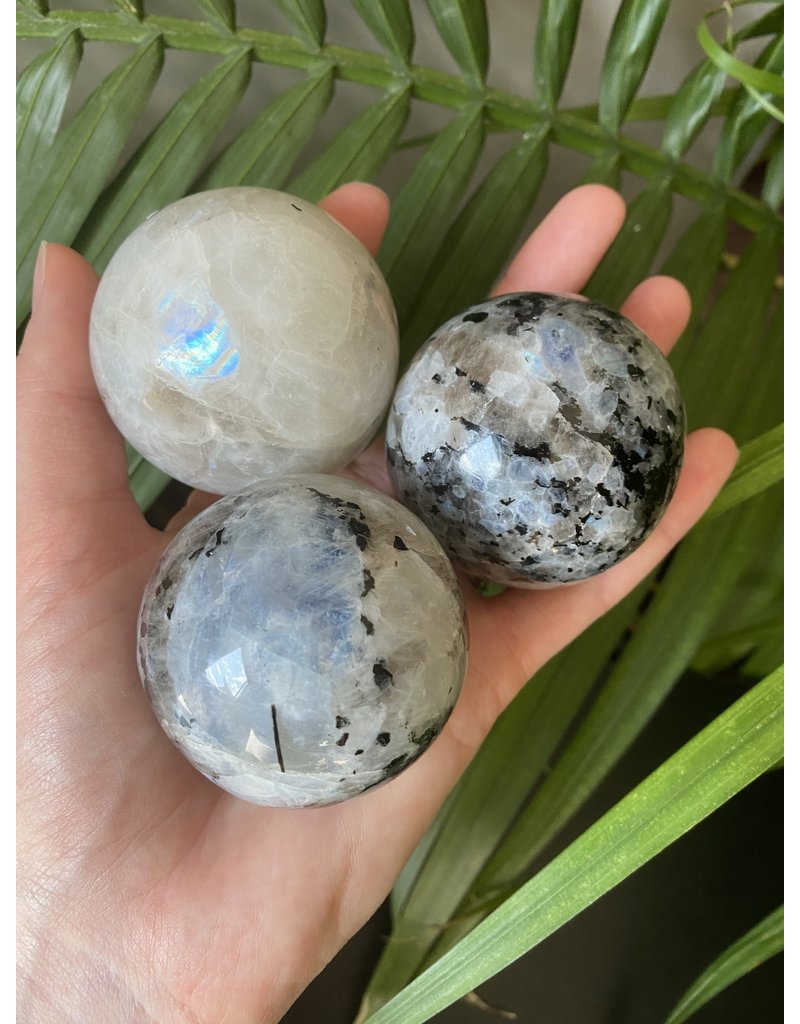 Rainbow Moonstone Sphere, 50-54mm - The Raw Rock Shop Inc.