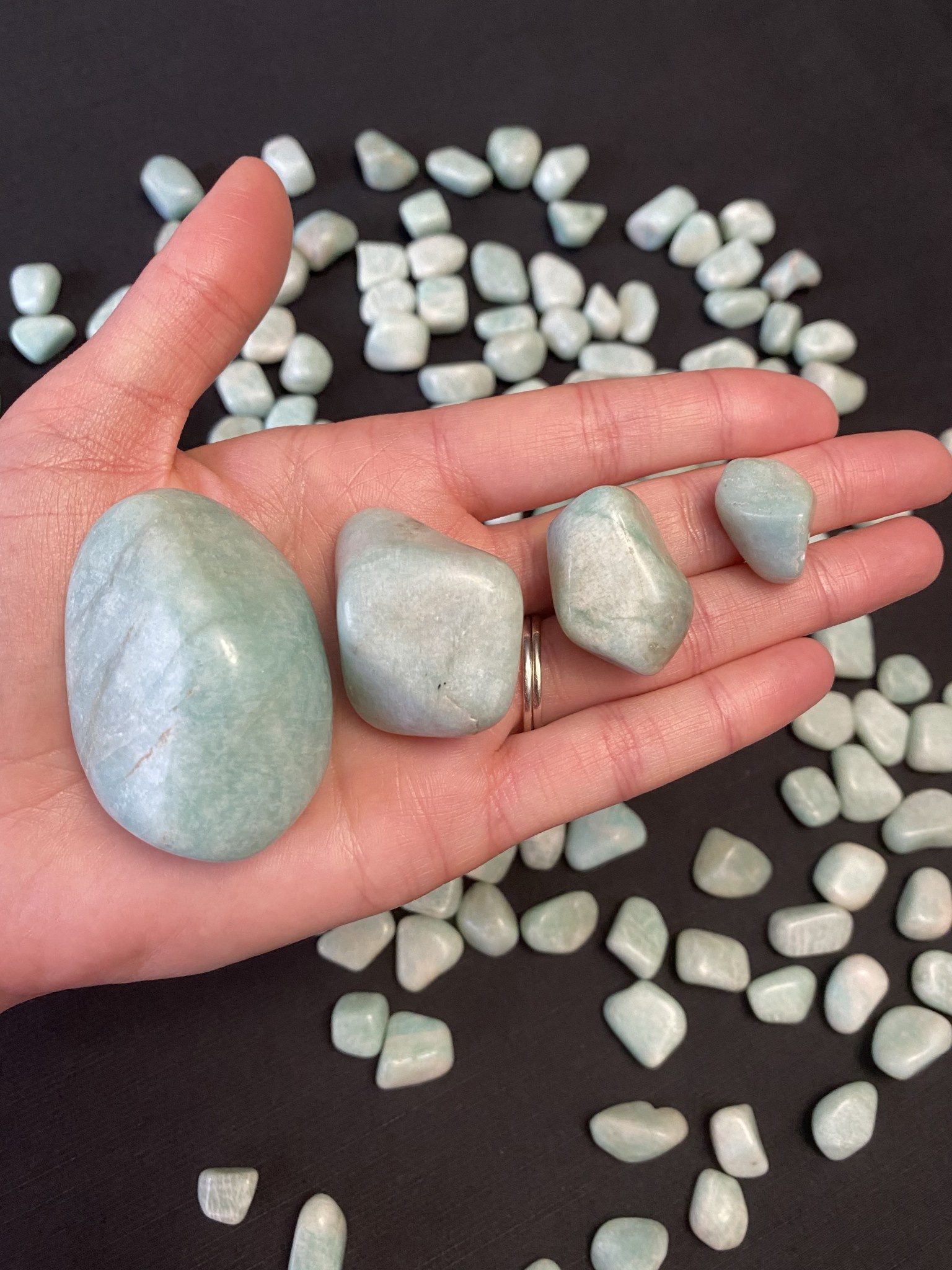 Amazonite Tumbled Stones, Polished Amazonite, Grade A; 4 sizes ...