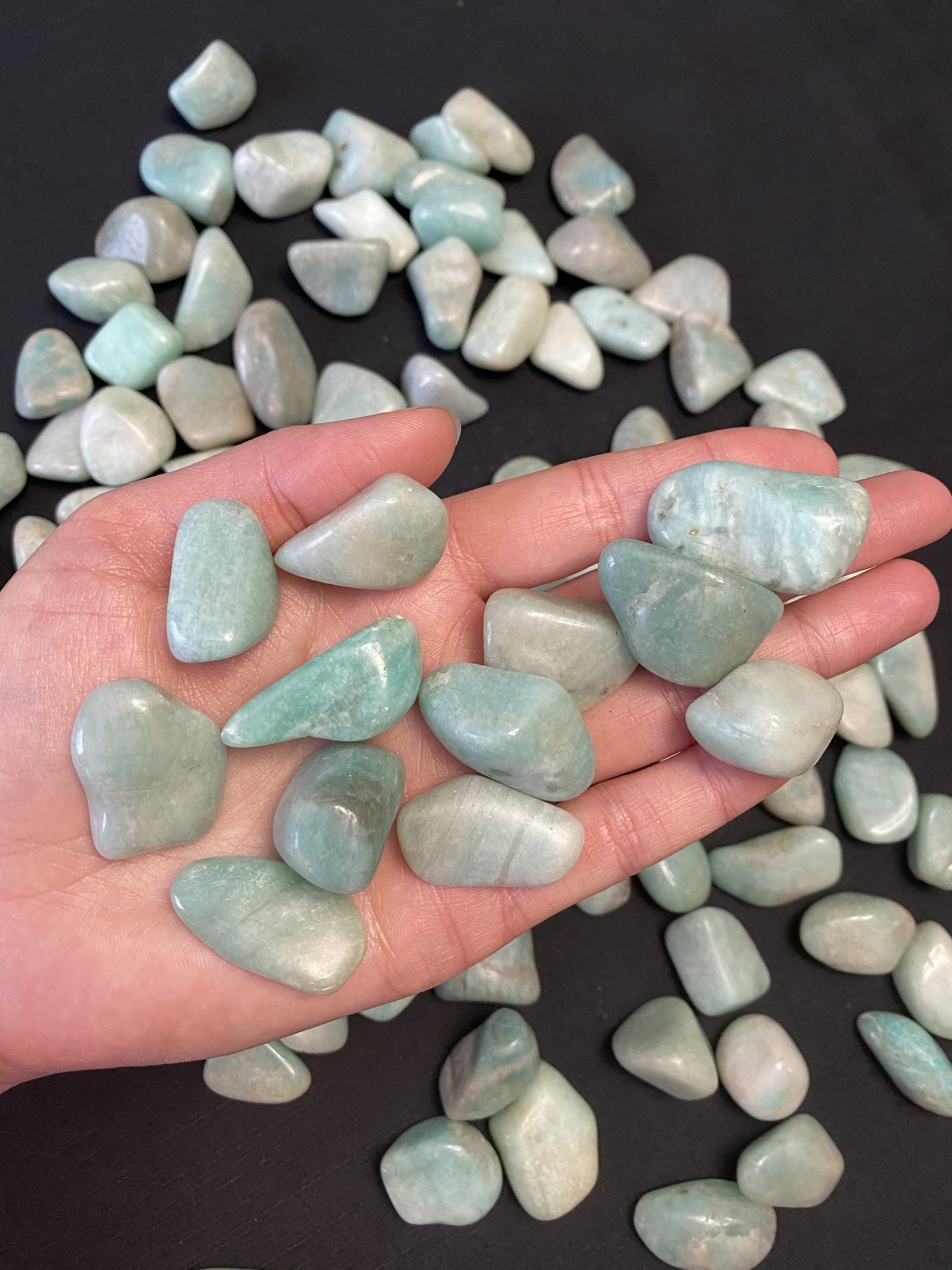 Amazonite Tumbled Stones, Polished Amazonite, Grade A; 4 sizes ...