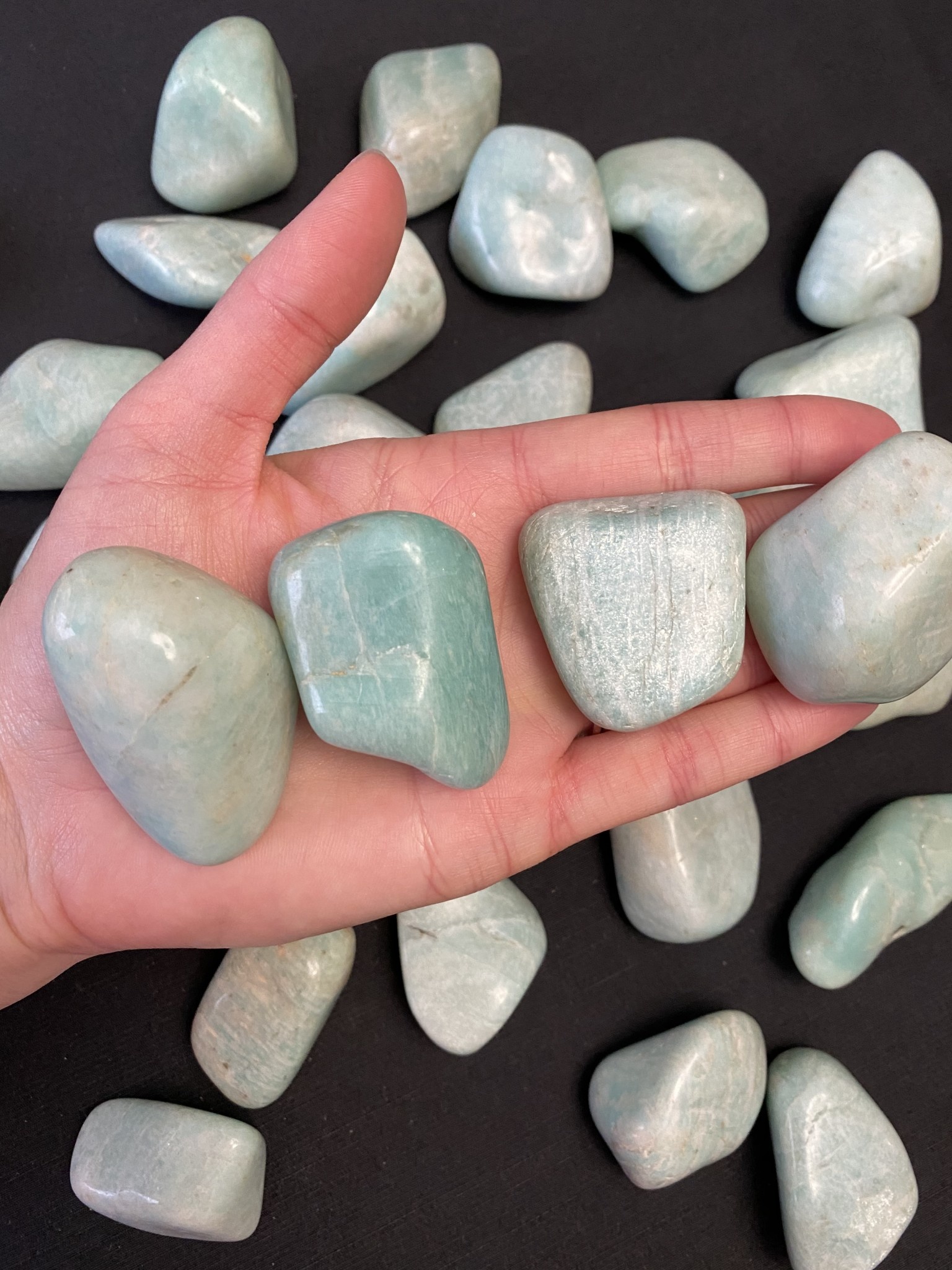 Amazonite Tumbled Stones, Polished Amazonite, Grade A; 4 sizes ...