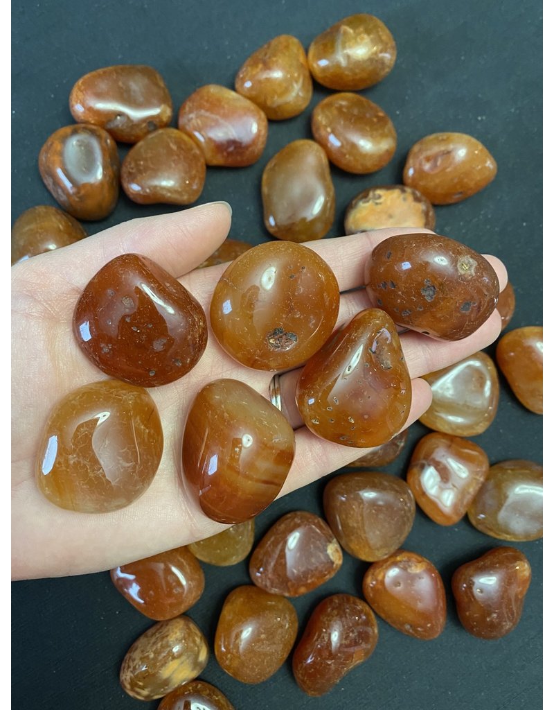 Carnelian Tumbled Stones, Polished Carnelian, Grade A; 4 sizes available, purchase individual or ...