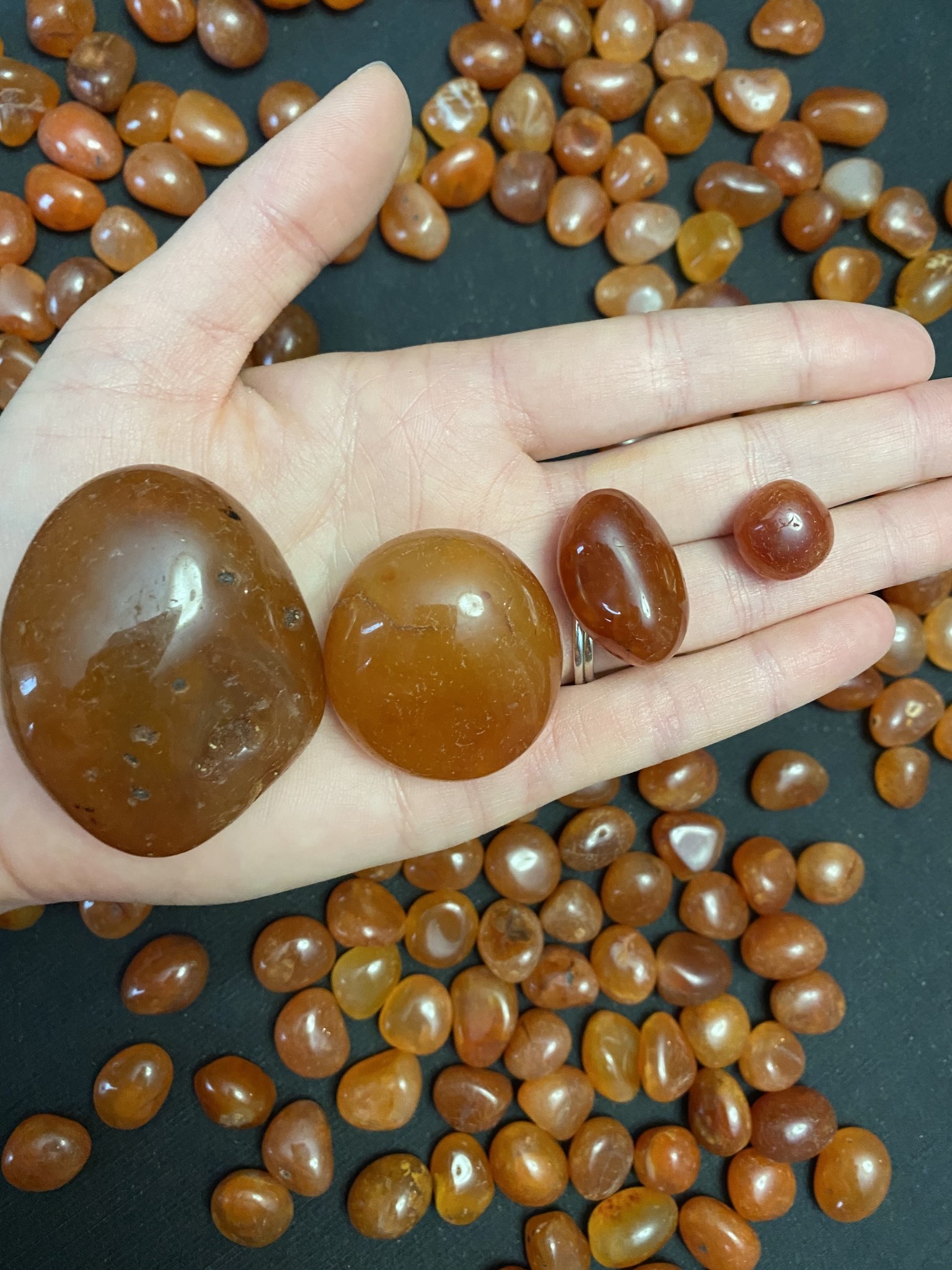 Carnelian Tumbled Stones, Polished Carnelian, Grade A; 4 sizes available, purchase individual or ...