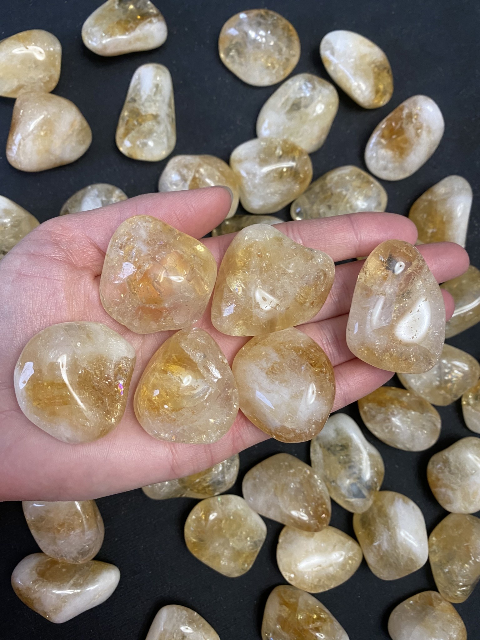Citrine Tumbled Stones, Polished Citrine, Grade A; 4 sizes available ...