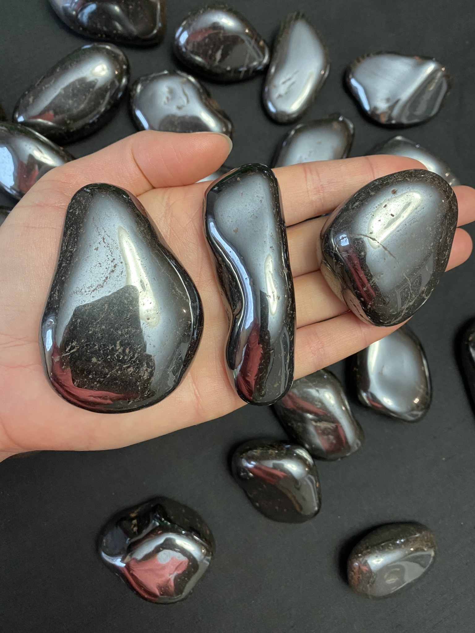 Hematite Tumbled Stones, Polished Hematite, Grade A; 4 sizes available ...