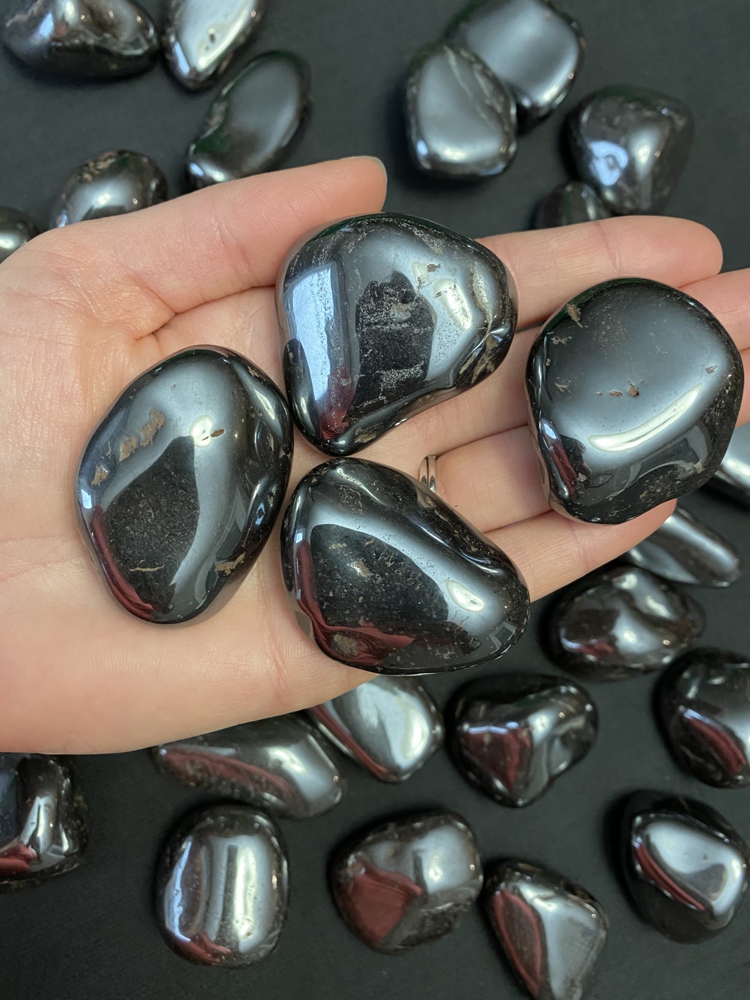 Hematite Tumbled Stones, Polished Hematite, Grade A; 4 sizes available ...
