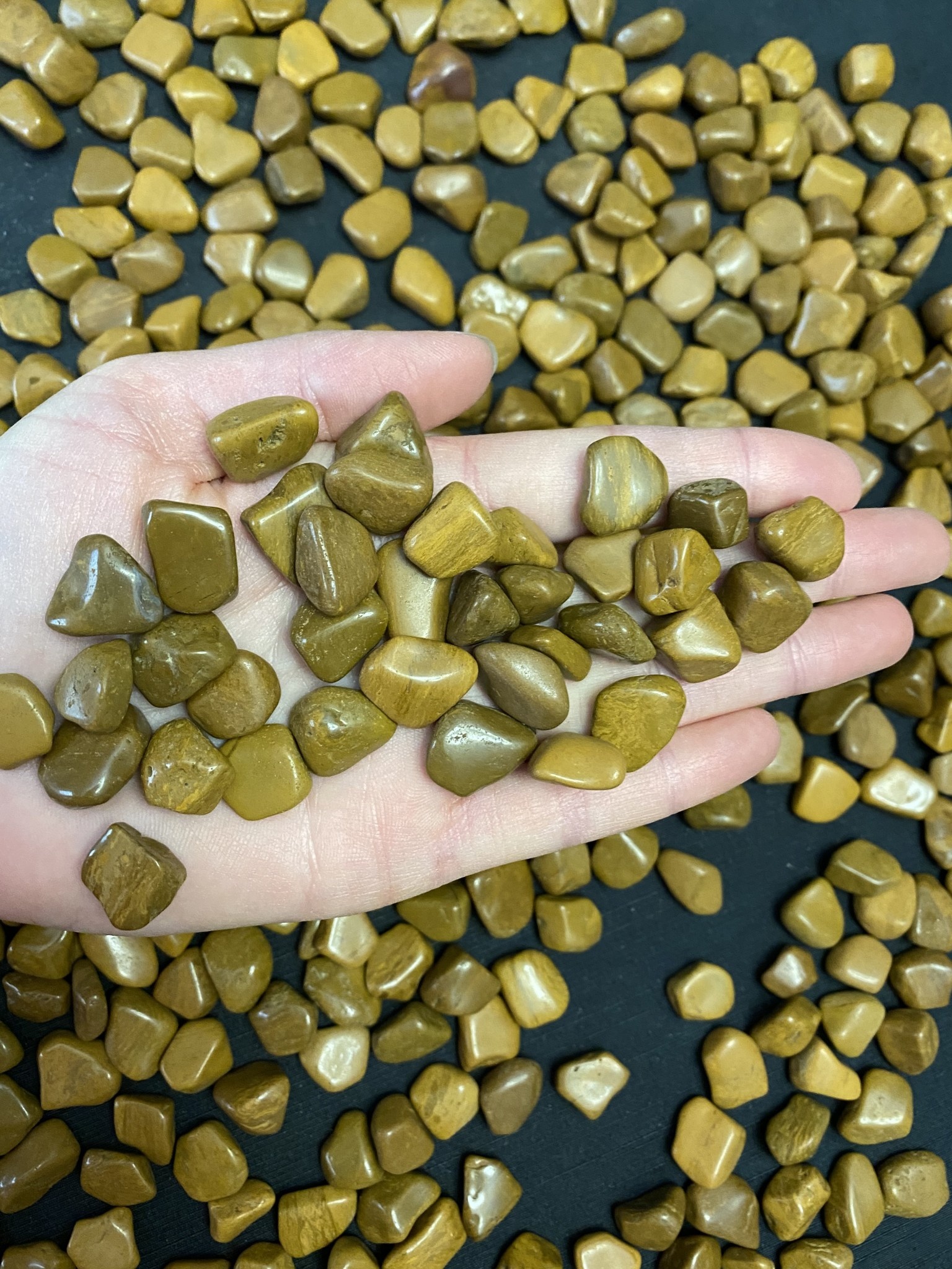 Yellow Jasper Tumbled Stones, Polished Yellow Jasper, Grade A; 4 sizes ...