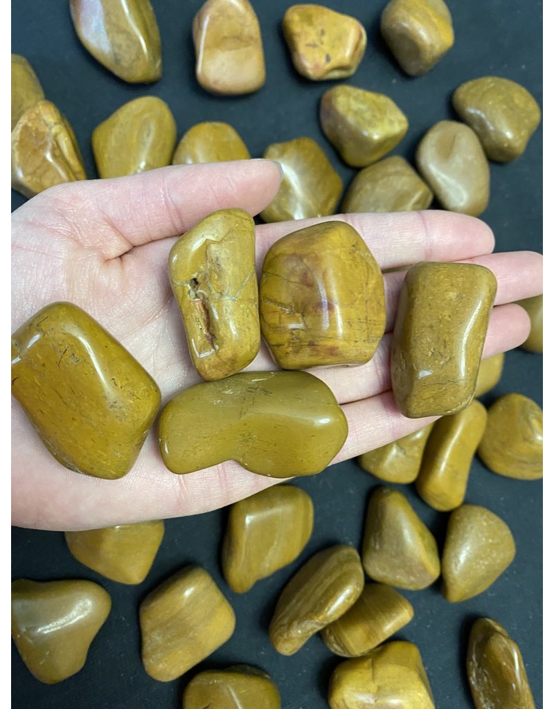 Yellow Jasper Tumbled Stones, Polished Yellow Jasper, Grade A; 4 sizes ...