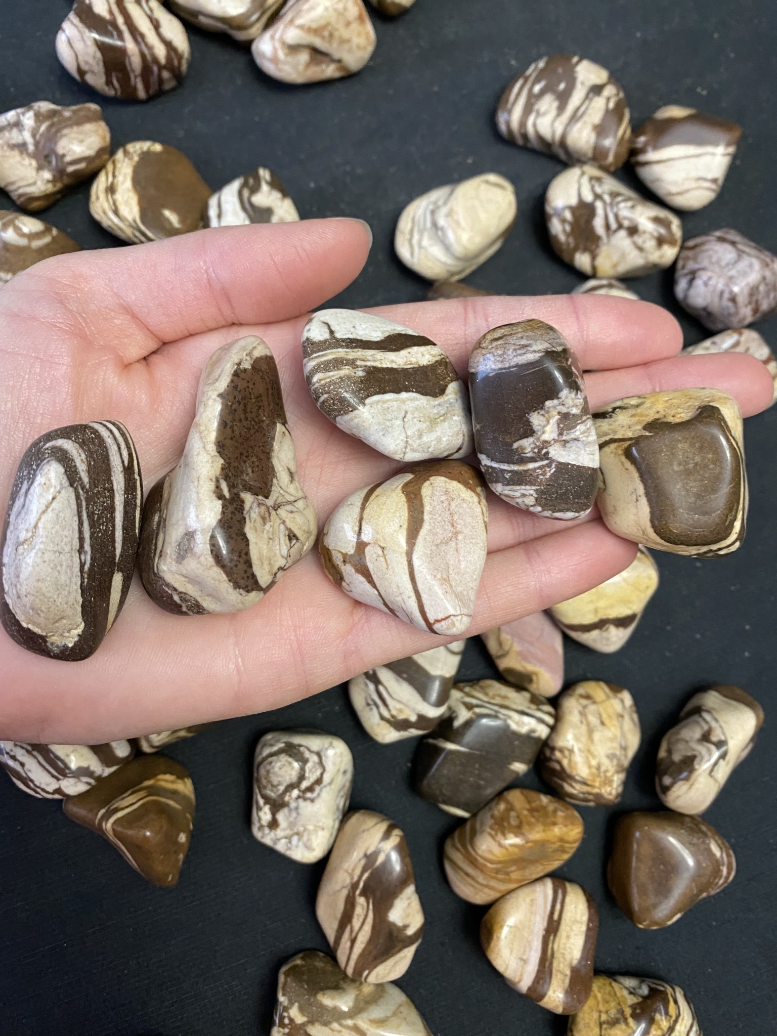 Zebra Jasper Tumbled Stones, Polished Zebra Jasper, Grade A; 4 sizes ...