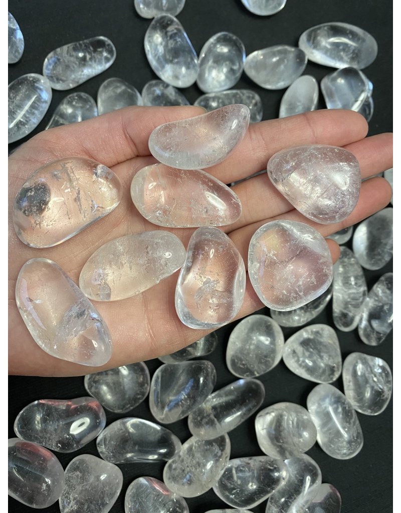 Clear Quartz Tumbled Stones, Polished Clear Quartz, Grade A; 4 sizes ...