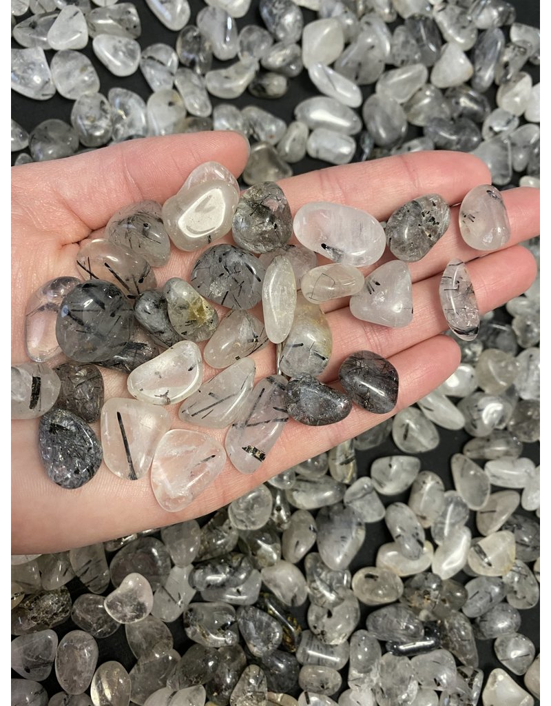 Tourmalinated Quartz Tumbled Stones, Polished Tourmalinated Quartz ...