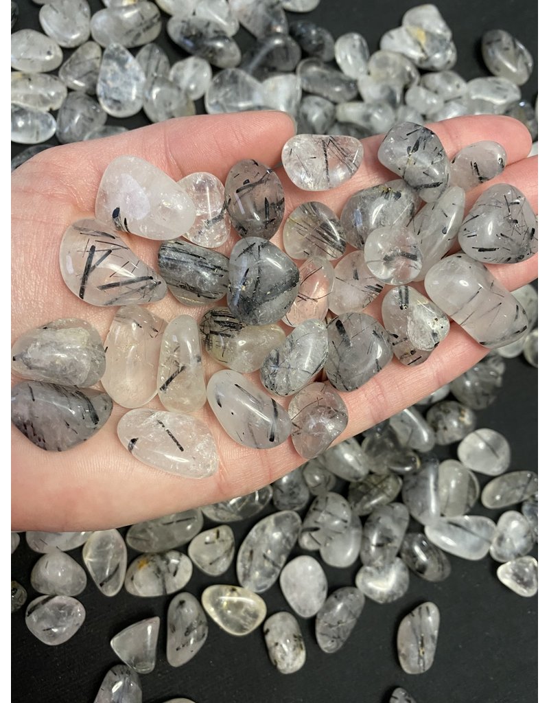 Tourmalinated Quartz Tumbled Stones, Polished Tourmalinated Quartz ...